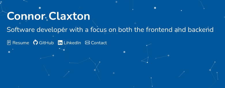 Connor Claxton: Full-Stack software developer